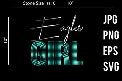 Eagles Girl Rhinestone Template Design Graphic By Ragib · Creative Fabrica