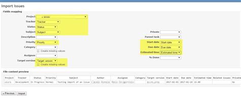 howto import issues redmine
