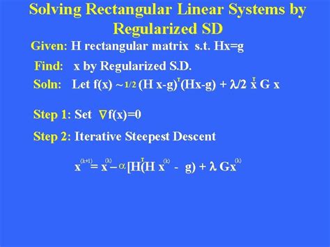 Steepest Descent Optimization Outline Regularized Newton Method Trust