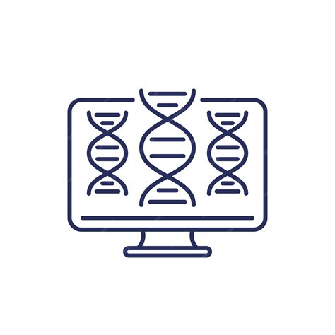 Premium Vector Bioinformatics Line Icon Analysis Of Biological Data