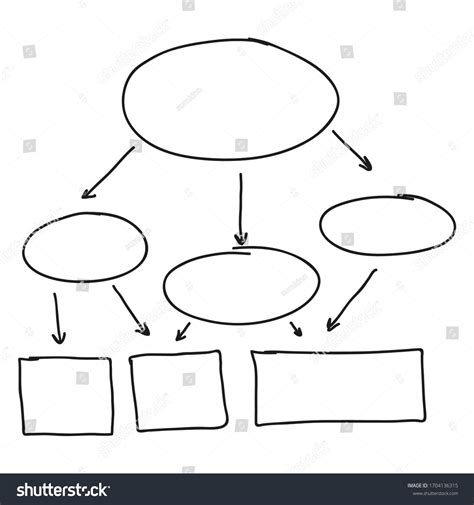 Hand Drawn Process Diagram Hierarchy Chart Stock Vector Royalty Free