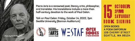 Pierre Joris On A Nomad Poetics Cascadia Poetics Lab