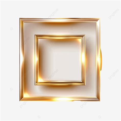 빛나는 효과와 그림자가 있는 이중 금 빛나는 사각형 프레임 액자 금 정사각형 Png 일러스트 및 이미지 에 대한 무료 다운로드 Pngtree