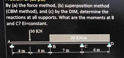 Solved By A The Force Method B Superposition Method Chegg