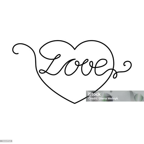 연속 한 줄 마음과 스크립트 필기체 텍스트 사랑 포스터 카드 배너 발렌타인 데이 결혼식 셔츠에 인쇄에 대한 벡터 일러스트 개념에 대한 스톡 벡터 아트 및 기타 이미지