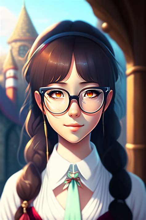 Lexica Girl Glasses Anime Style Ghibli Medieval Rpg