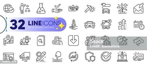 Outline Set Of Start Business Confirmed And Shields Line Icons For Web App Vector Stock