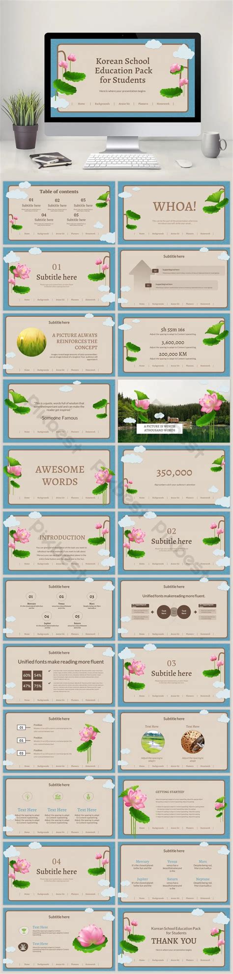 เทมเพลต Powerpoint ภาพประกอบชุดสำนวนการแสดงออกของโรงเรียนสำหรับฤดูกาล