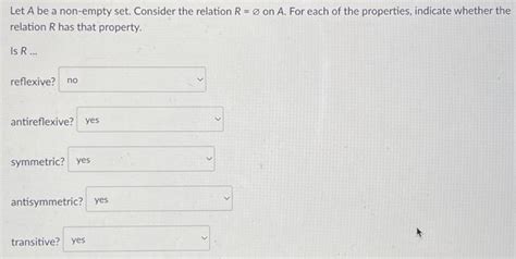 Solved Let A Be A Non Empty Set Consider The Relation R Ø