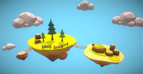Flatpoly Floating Islands 3d Landscapes Unity Asset Store
