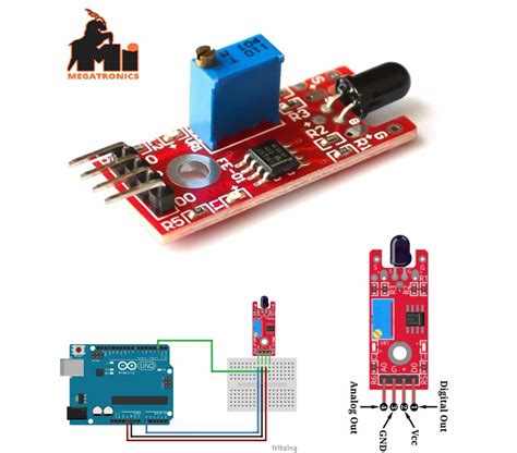 Fire Flame Sensor Module Ky 026 Infrared Arduino Fire Sensor