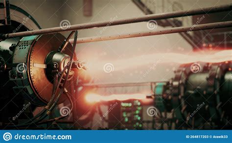 Conceptual High Tech Power Thermonuclear Or Nuclear Reactor Stock