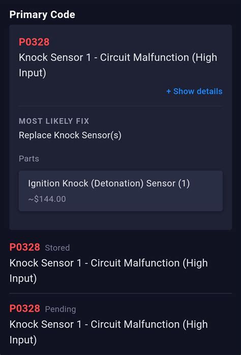 P Code After Replacing Knock Sensor R AskAMechanic