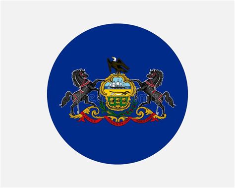 宾夕法尼亚州圆旗 Pa Us Circle Flag 向量例证 插画 包括有 外套 少尉 238312291