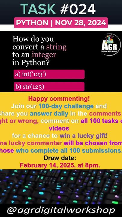 Py Task024 Python Quick Tips Converting A String To An Integer In Python 🐍 Youtube