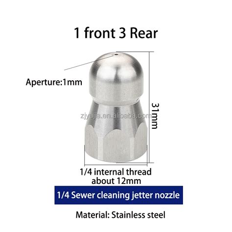 Stainless Steel Sewer Cleaning Jetter Nozzlehigh Pressure Pipe Sewer