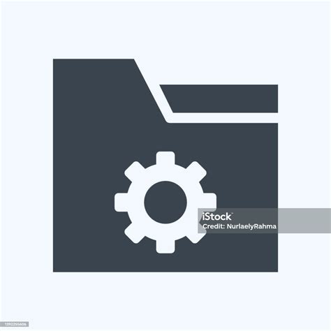 아이콘 폴더 설정 사용자 인터페이스 기호에 적합합니다 글리프 스타일 편집 가능한 간단한 디자인 디자인 템플릿 벡터 간단한 기호 그림 가득 찬에 대한 스톡 벡터 아트 및 기타