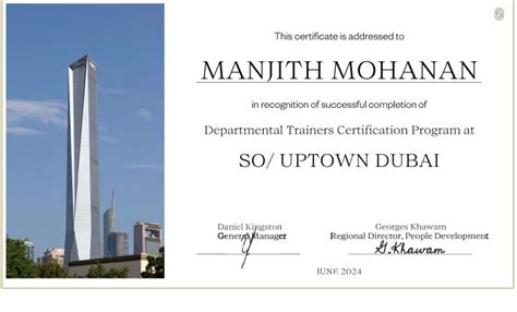 Manjith Mohan On Linkedin Departmental Trainer