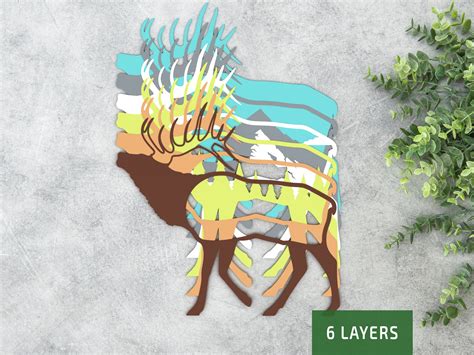 Elk Laser Cut Files Svg Layered Svg Multilayer Laser Cut File Cricut Svg Glowforge Files 3d