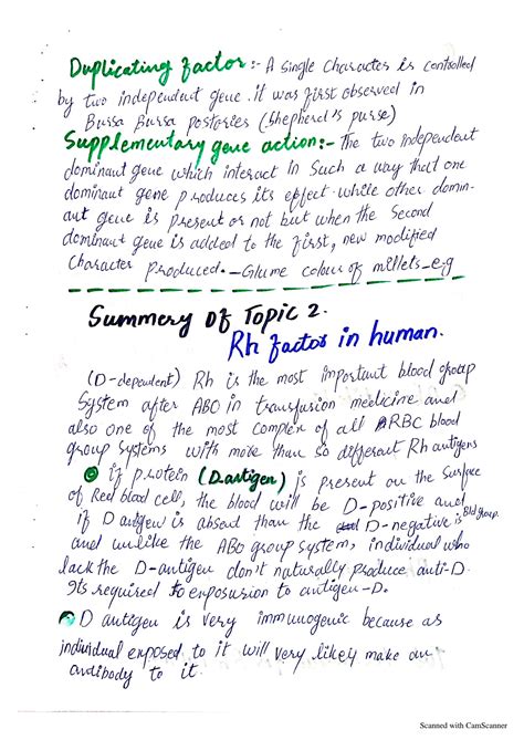 Solution Summary Of Topics Gene Interaction Rh Factor In Human Linkage Groups Construction Of