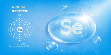 Selenium Mineral In The Form Of Atoms Molecules Red Glossy Selenium Icon 3d Isolated On White