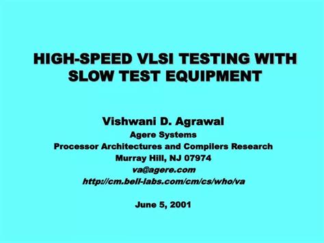 Ppt High Speed Vlsi Testing With Slow Test Equipment Powerpoint Presentation Id3109418