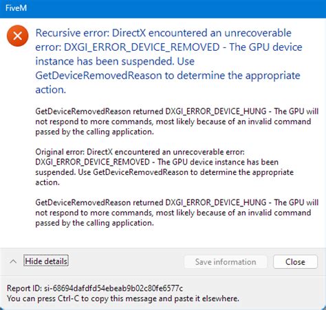 D D Or Rage Graphics Five Dll Causing Game To Crash Upon Loading Session Screen FiveM Client
