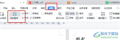 wps文档怎么把目录显示在左侧 wps文档将目录导航窗格靠左显示的方法 极光下载站