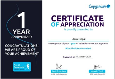 Arun Gopal On Linkedin Workanniversary Oneyearanniversary Capgemini