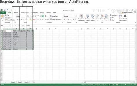 How To Use Autofilter On An Excel Table Dummies