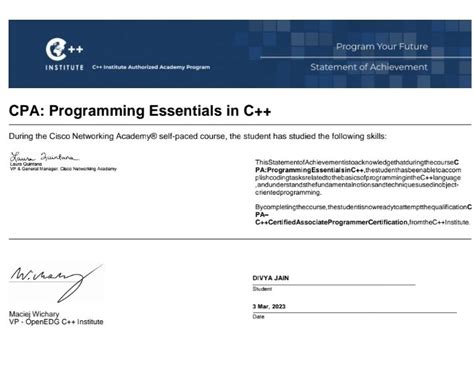 divya jain on linkedin i have learn basics of c programming and got certified by cisco…
