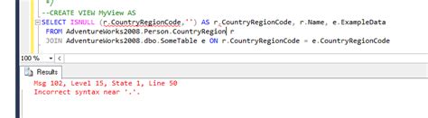 Sql Server View Based On Join Two Tables How To Replace Null Values