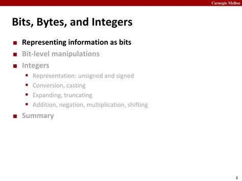 Ppt Bits Bytes And Integers Lecture Jan 24 2013 Powerpoint