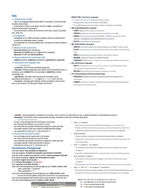 Resumen Postgressql V 2 Pdf Sql Ingeniería De Software