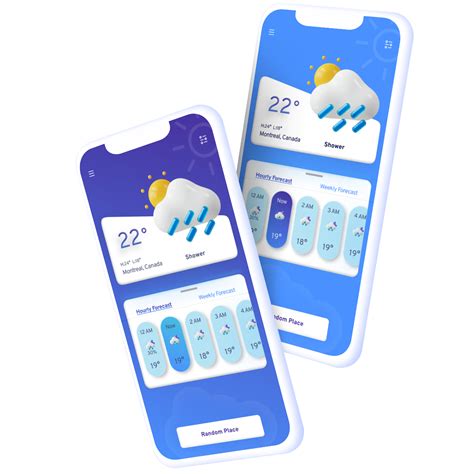 Weather App UI Demo Screen On Behance