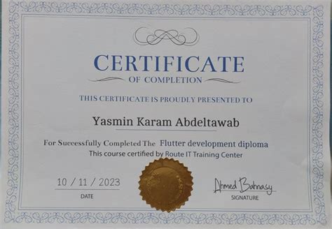 Yasmeen Karm On Linkedin Im Thrilled To Announce That I Have A Certificate Of Flutter Development