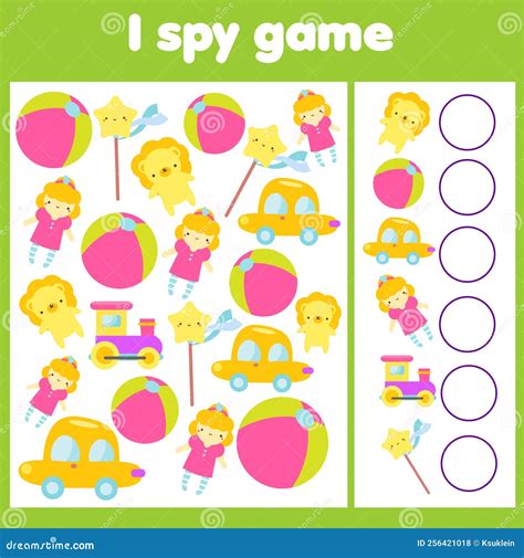 I Spy Game Find And Count Objects Toys Theme Counting Activity For