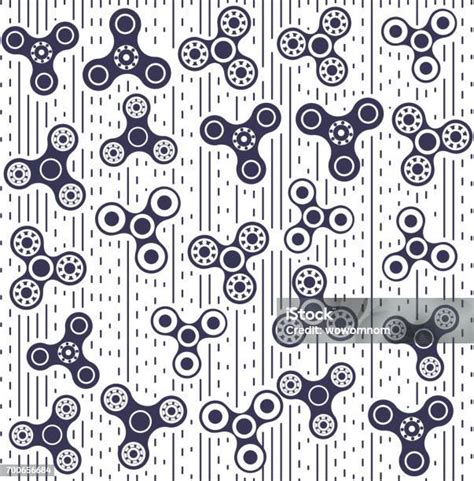 다른 검은 피 젯 스피너의 패턴의 벡터 그림 스트레스 릴리프 흰색 바탕에 어 닐 링을 위한 장난감의 창조적인 개념 개선에 대한 스톡 벡터 아트 및 기타 이미지 Istock