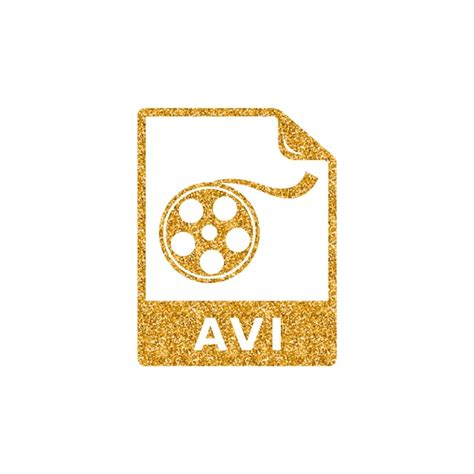 Premium Vector Video File Format Icon Gold Glitter Texture Vector