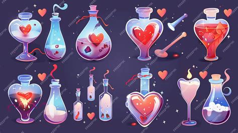 Love Potion Bottle Animation Sprite Sheet Isolated Premium Ai