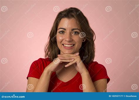 Young Attractive And Beautiful Woman Smiling Excited And Happy Showing