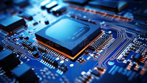 Artificial Intelligence Ai Micro Processor Chip On Computer Motherboard Circuit Board Stock