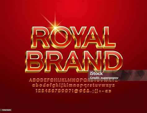빨간색과 금색 알파벳 문자 숫자와 기호 벡터 세련 된 엠 블 럼 로얄 브랜드 3차원 형태에 대한 스톡 벡터 아트 및 기타 이미지 3차원 형태 고급 광고 Istock