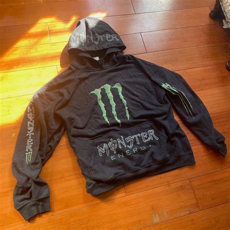 2000s Monster Energy Drink Hoodie Super Sick Depop