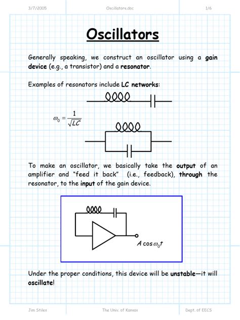 Oscillators Pdf Electronic Oscillator Resonance