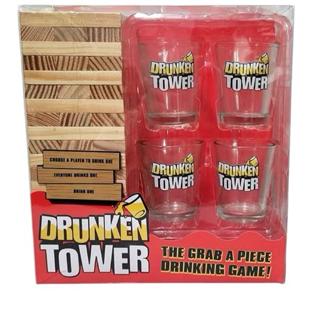 Fsc Factory Set Of 60 Stacking Wooden Blocks And 4 Shot Glasses For Bar