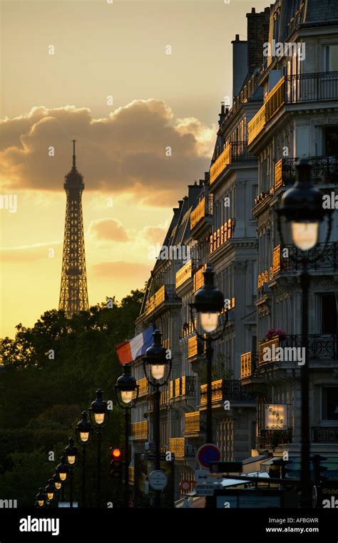 Eiffel Tower Apartment Buildings Paris France Stock Photo Alamy