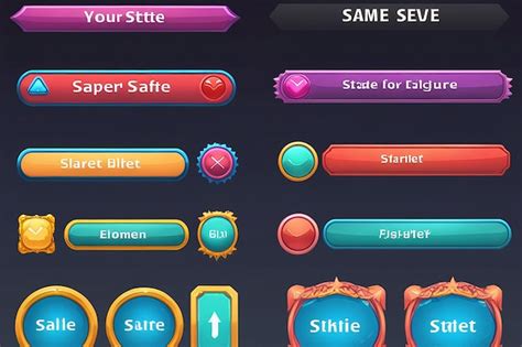 Soft Style Game Ui Vector Set Select Level And Level Start Popup Button