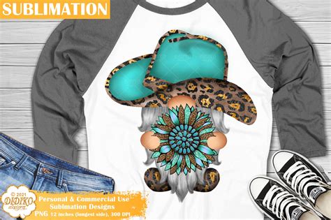 Western Gnome Sublimation Cowboy Gnome Clipart Png DIDIKO Designs