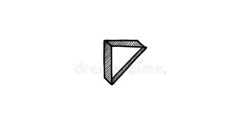 Hand Drawn Triangle With Perspective On White Background Optical Illusion Stock Illustration